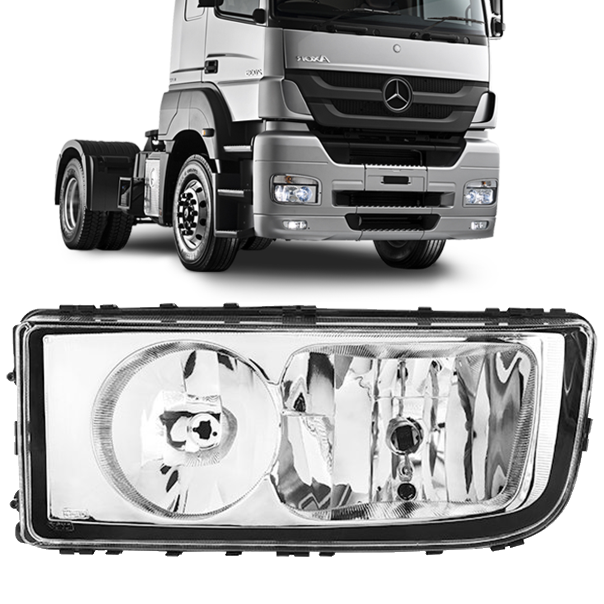 FAROL PRINCIPAL H7 H1 LE CAMINHÃO MERCEDES BENZ AXOR